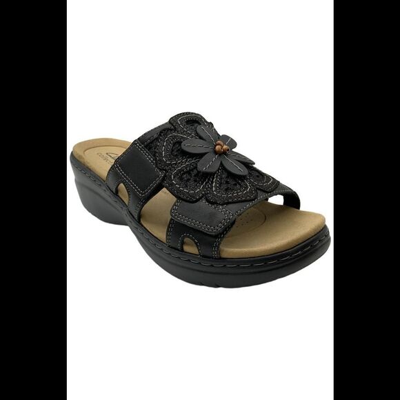 Clarks | Shoes | Clarks Womens Merliah Belle Slide Sandals Black Narrow ...